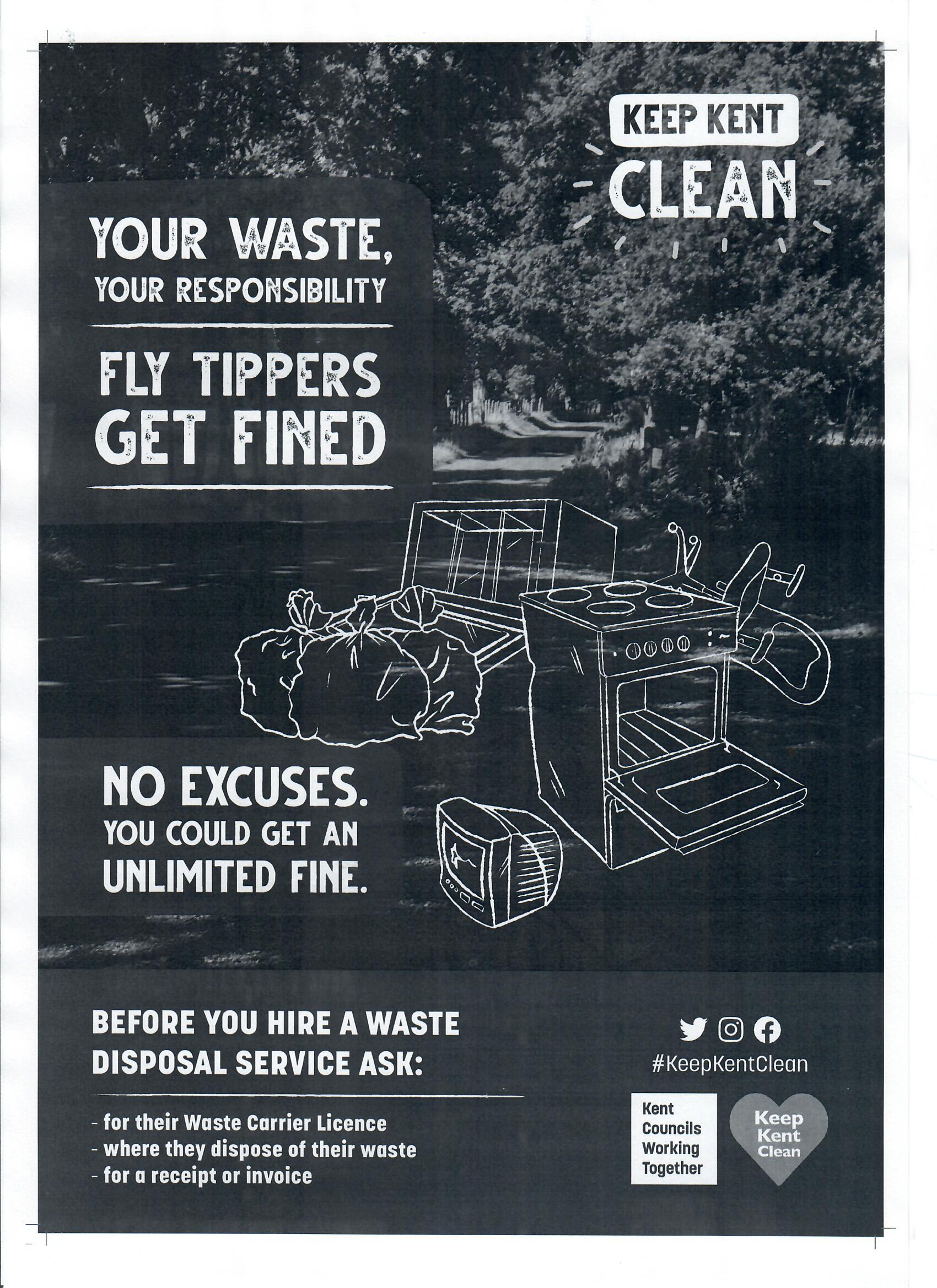 KCC Fly Tipping Poster - Burham Parish Council